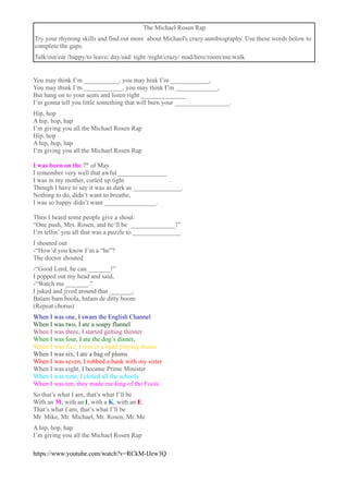 Michael rosen rap | PDF | Hip Hop Music | Music