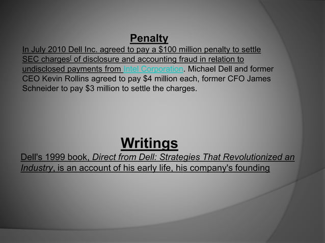 Michael saul dell | PPTX | Business | Business and Finance