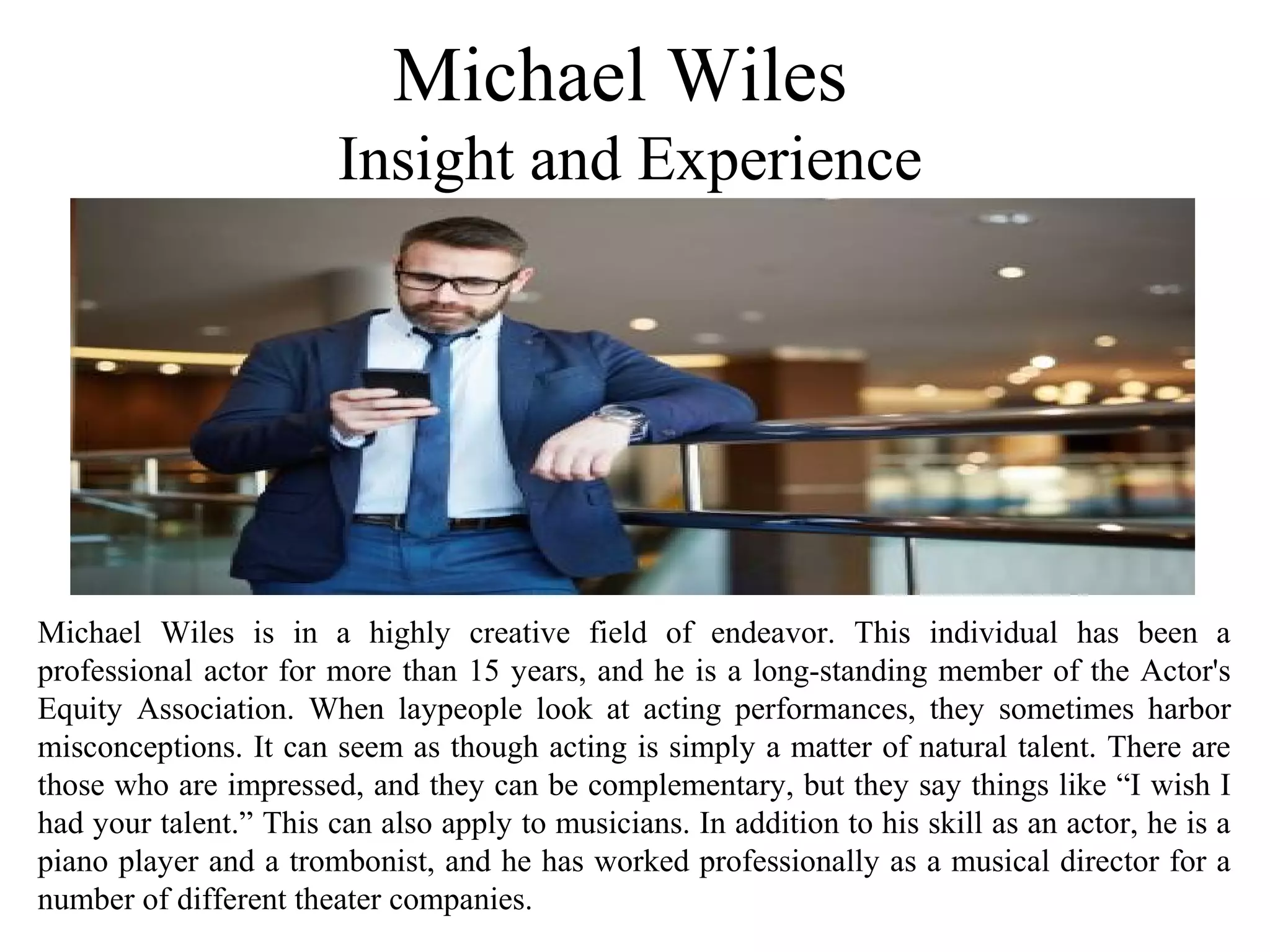 Michael wiles providing cultural enrichment | PPT