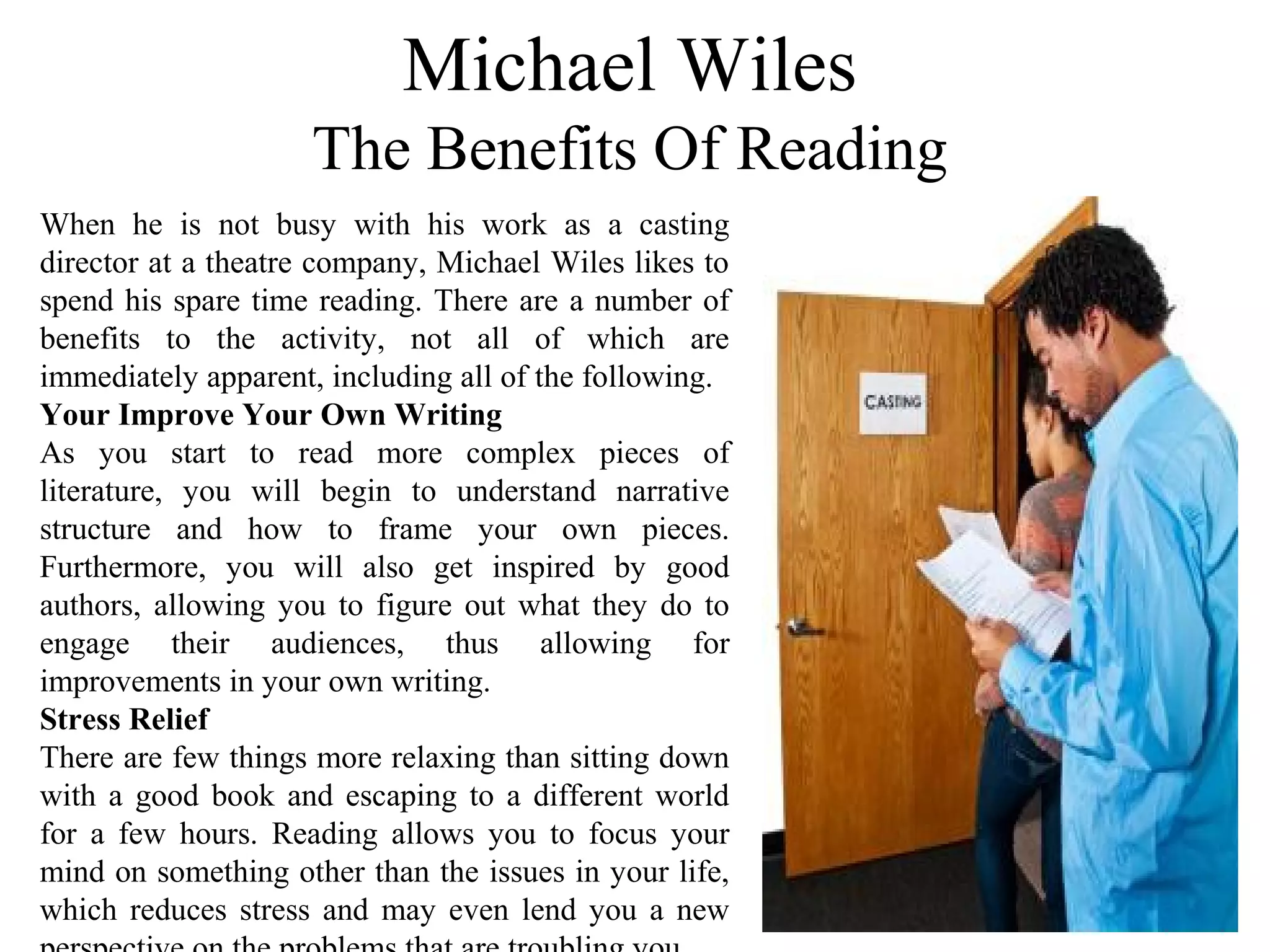 Michael Wiles - Qualities of a Good Actor | PPT