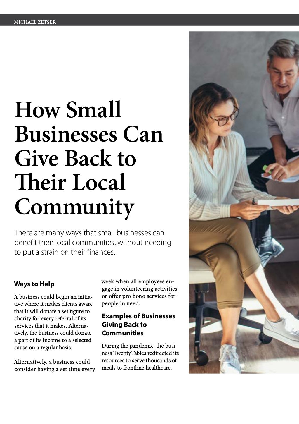 How Small Businesses Can Give Back to Their Local Community | PDF