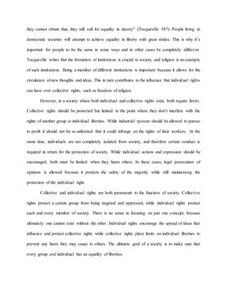 Writing Sample: "Collective and Individual Rights" | DOCX