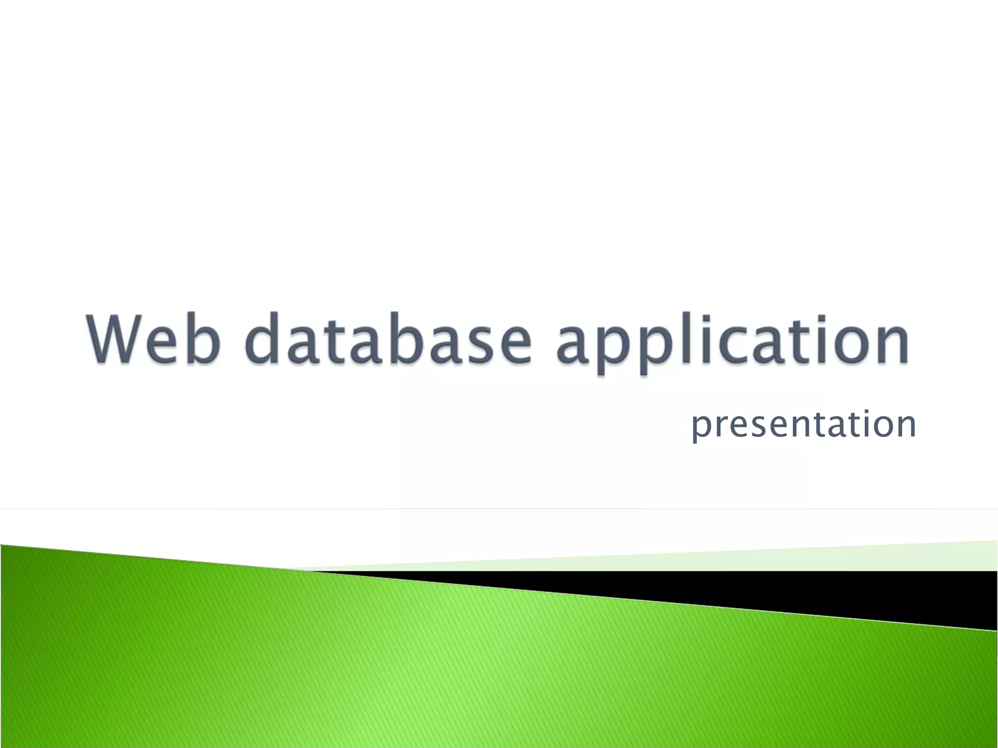 Web database application | PPT