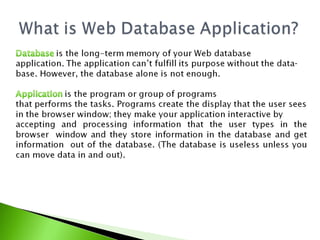 Web database application | PPT