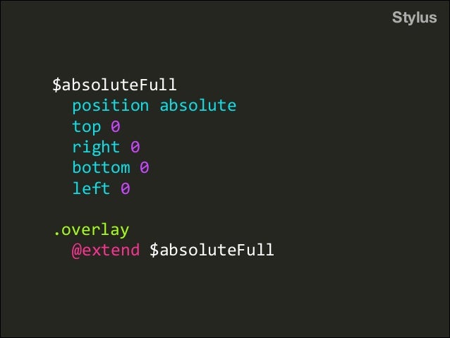 Stylus - css preprocessor