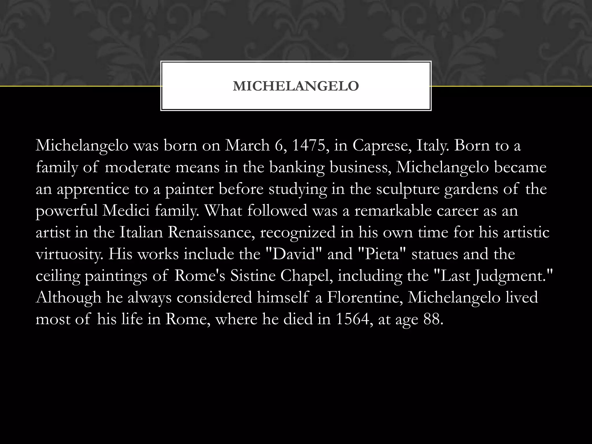 Michelangelo | PPT