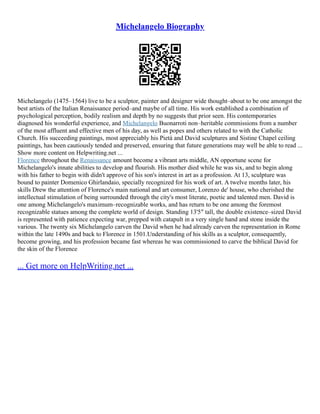 Michelangelo Buonarroti Research Paper | PDF