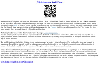Michelangelo David Essay | PDF