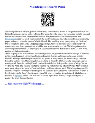 Michelangelo Research Paper | PDF