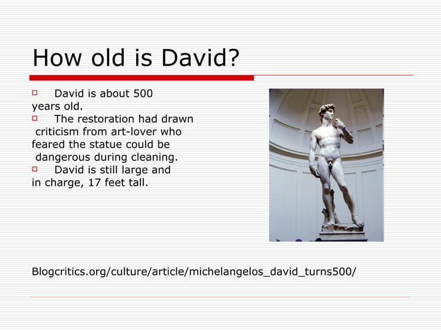 Michelangelo’S David | PPT | Museums & Galleries | Attractions