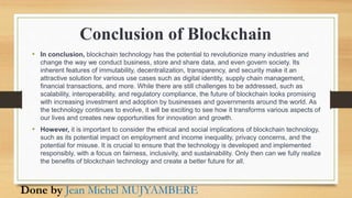 Blockchain Presentations done by Michel | PPT