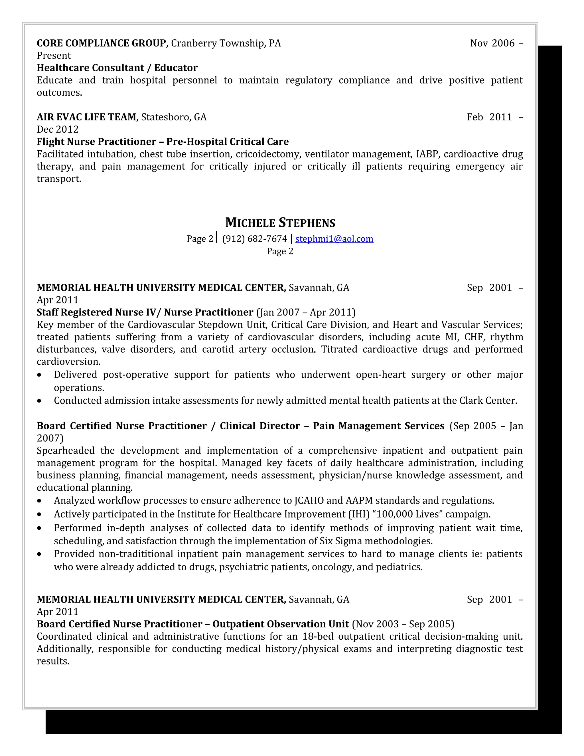 Michele stephens cv-finalone | DOC
