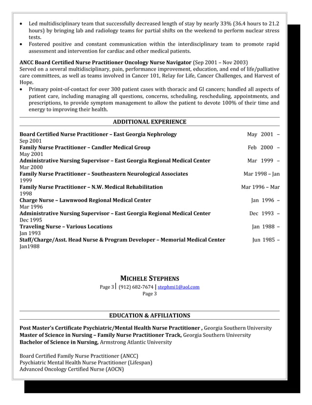 Michele stephens cv-finalone | PDF