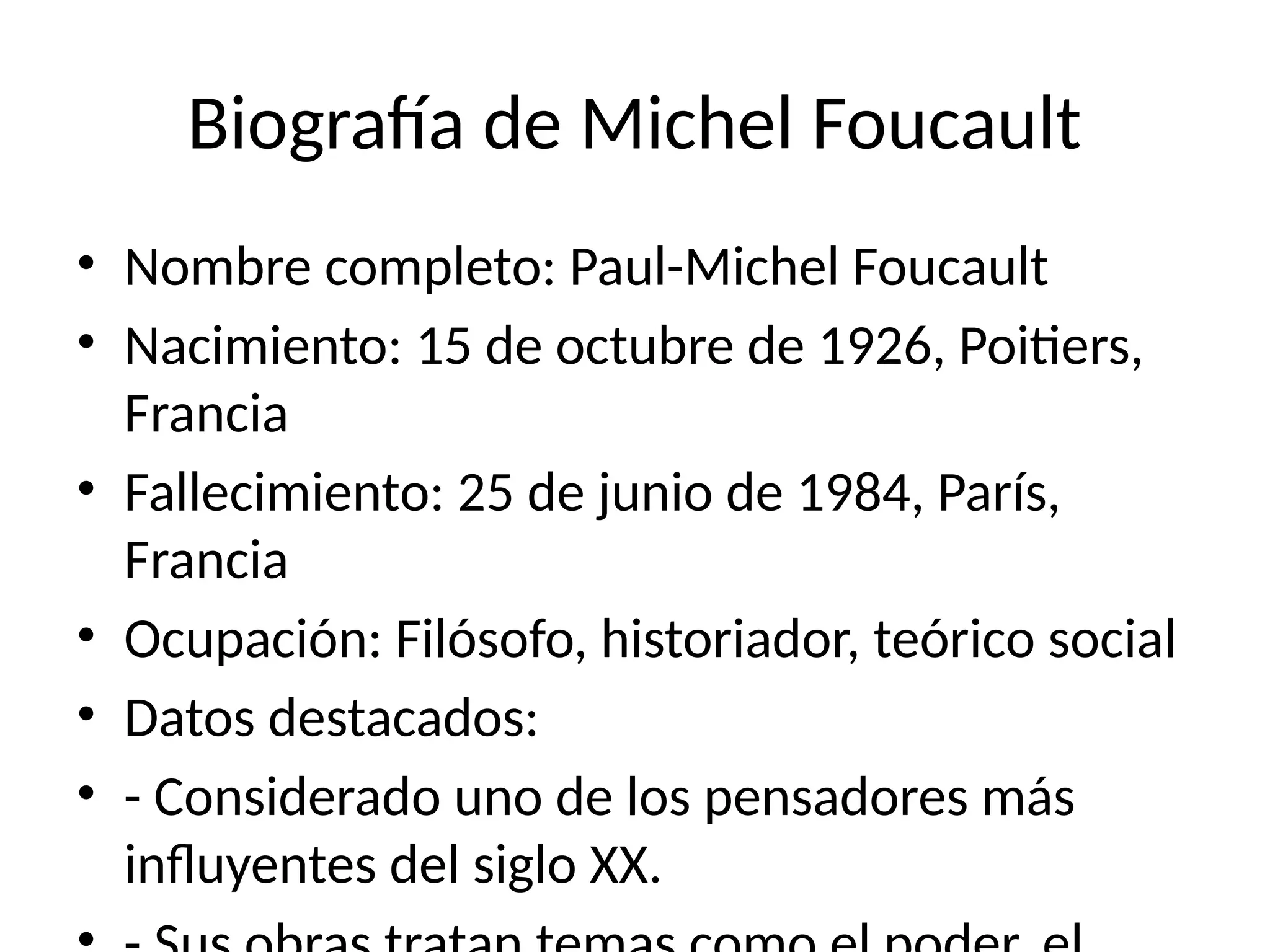Michel Foucault historia del filósofo xd | PPTX