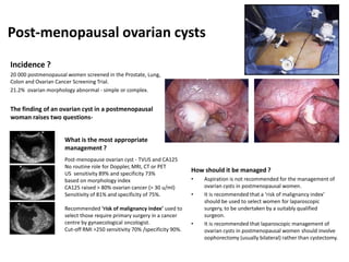 Adnexal masses - Ovarian Cysts (2008) | PDF
