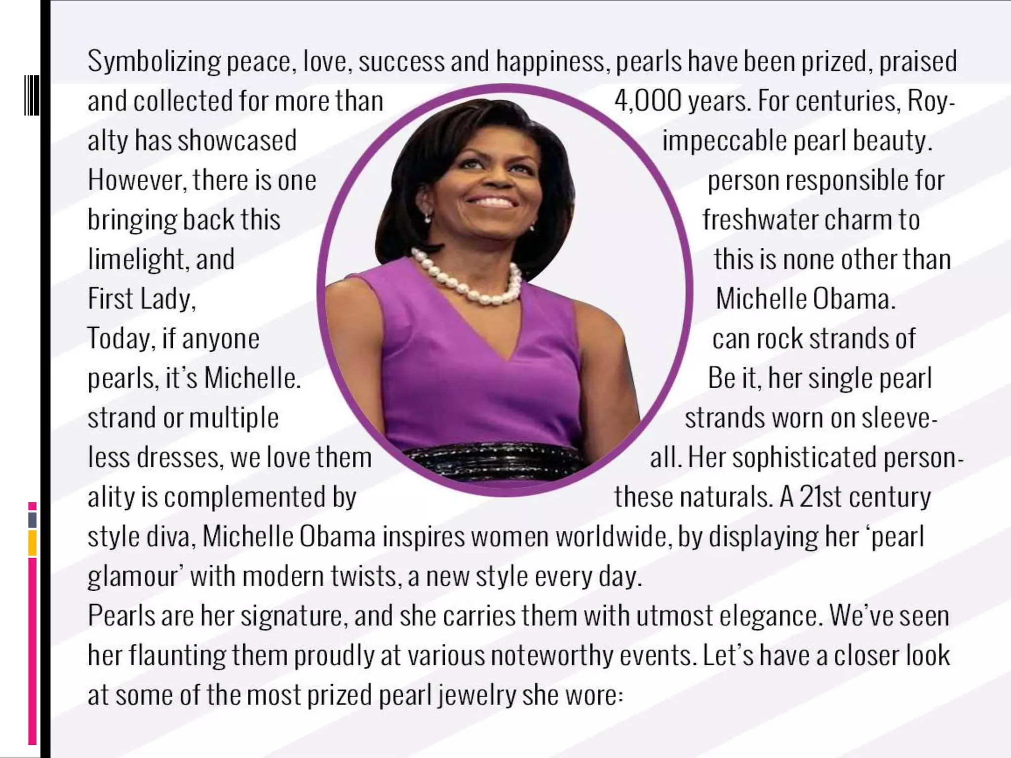 Michelle obama’s-pearl-jewelry | PPTX