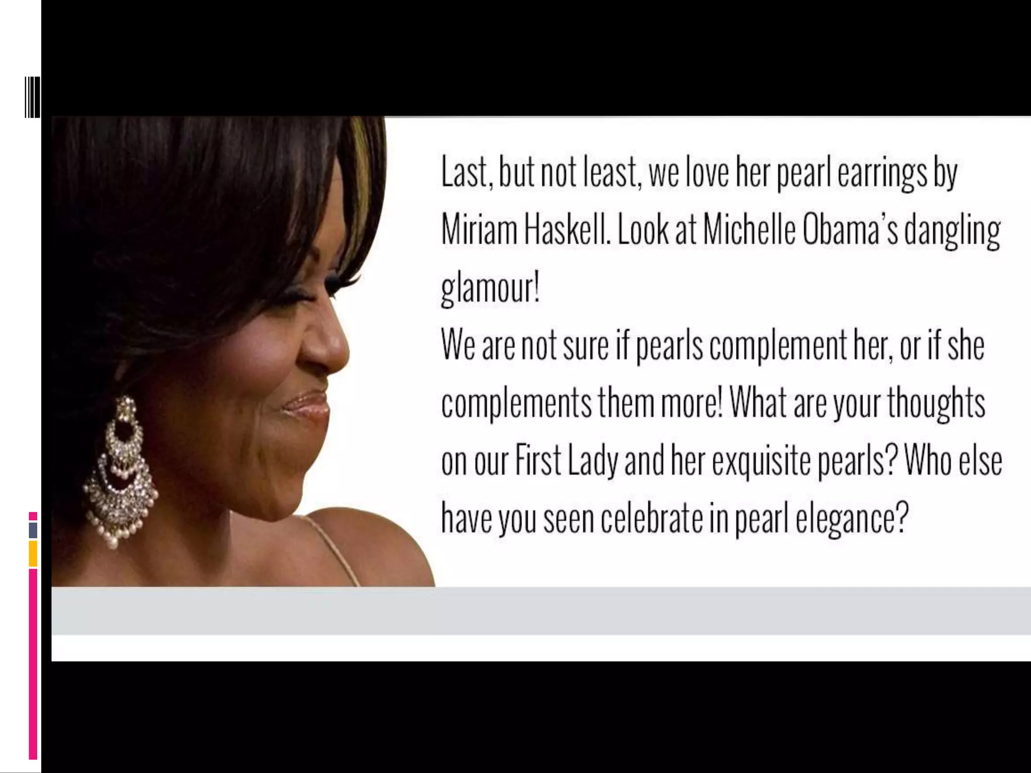 Michelle obama’s-pearl-jewelry | PPTX
