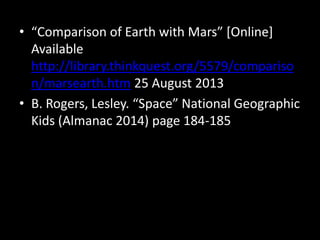 Compare and Contrast Between Earth and | PPTX