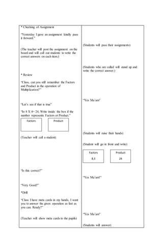 Lesson Plan In Mathematics 3 | DOCX