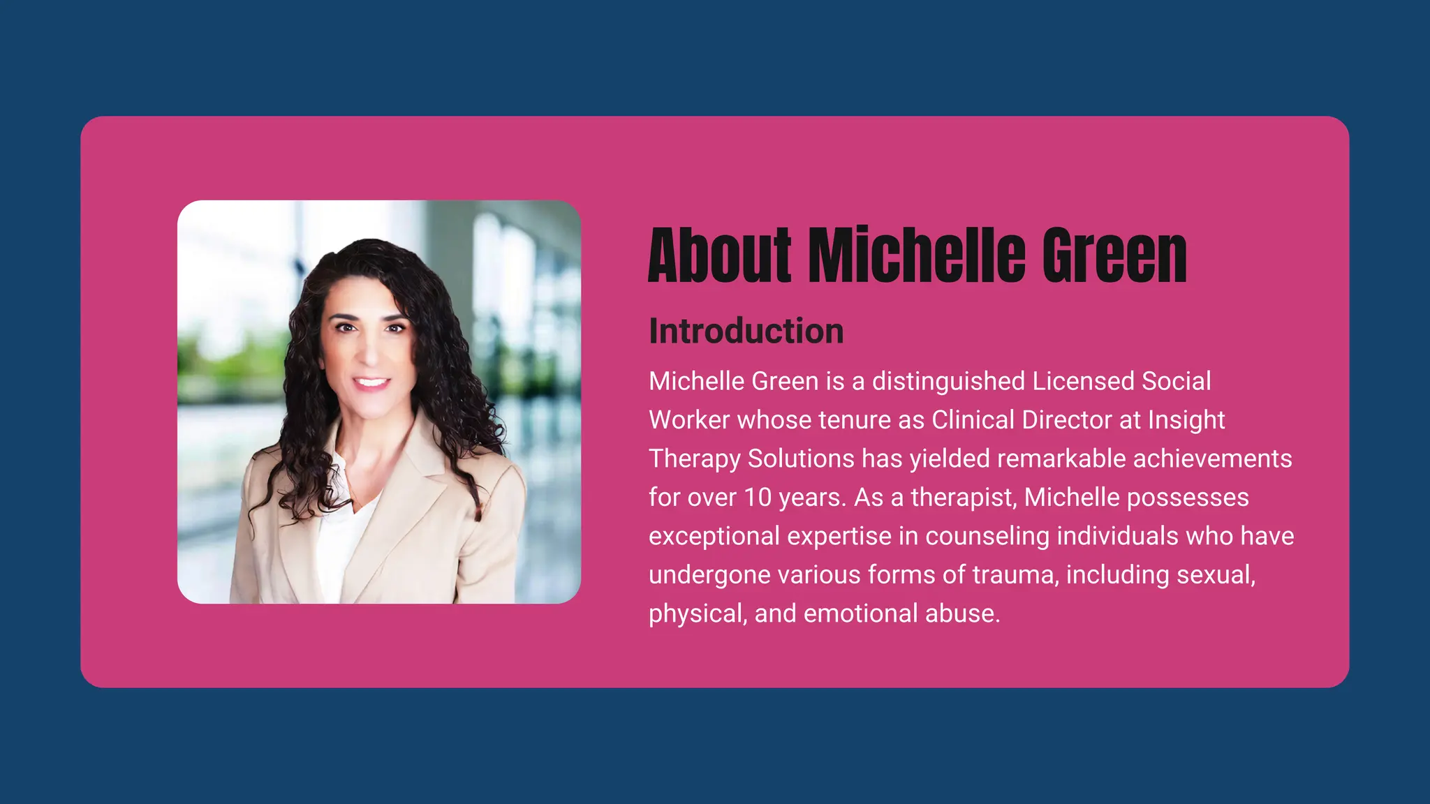 Michelle Green | Insight therapy Solutions | PDF