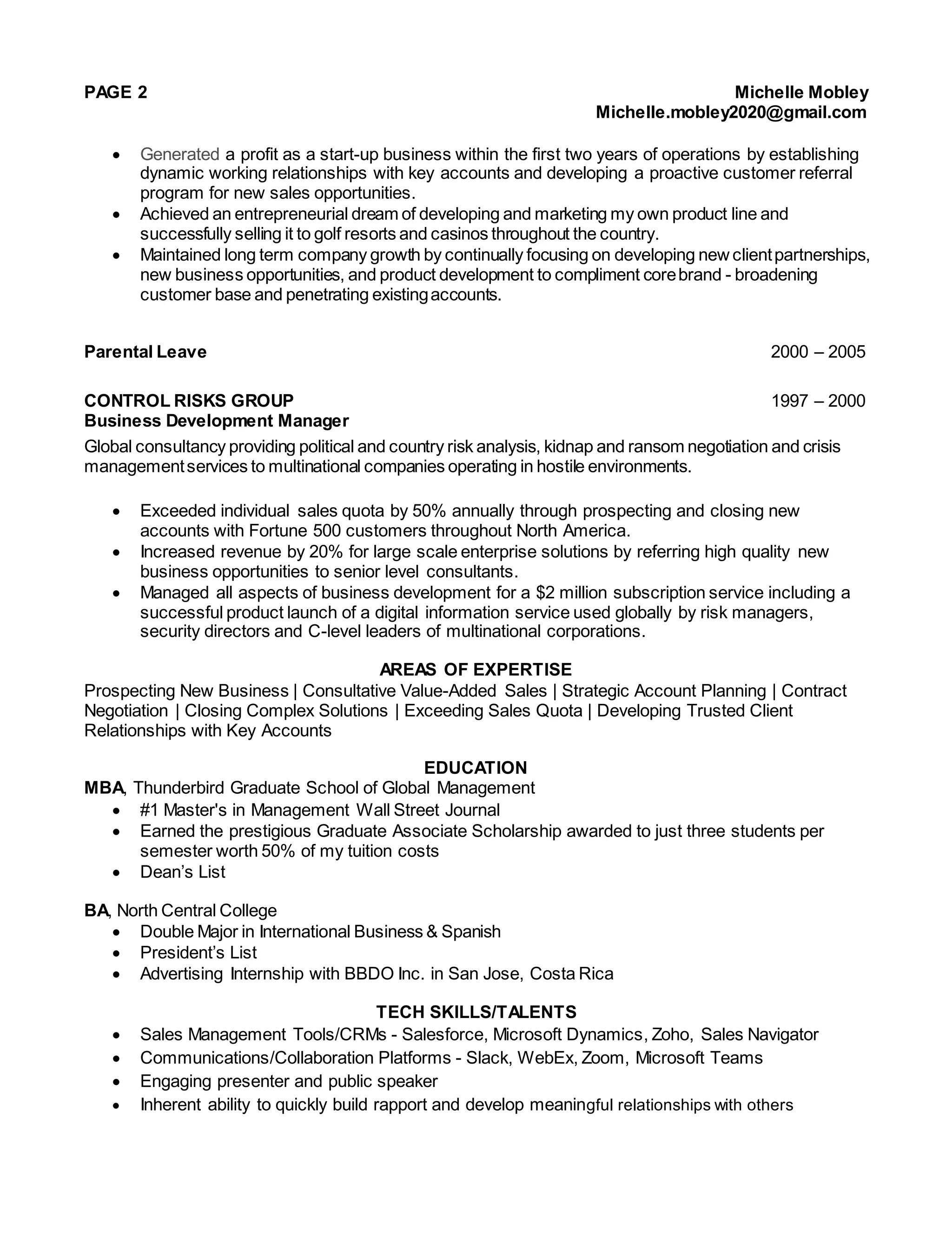 Michelle Mobley Resume | DOC