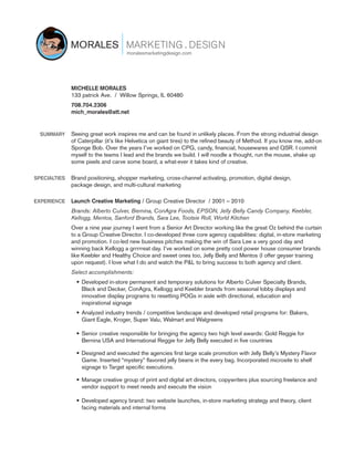 Michelle Morales Resume | PDF | Advertising Industry | Industries