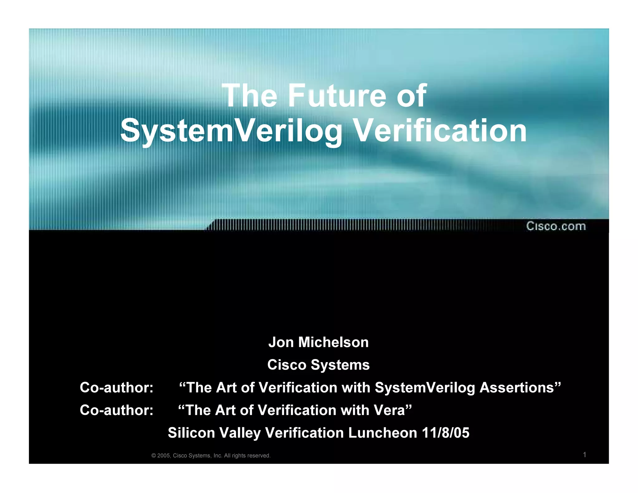 Michelson future of system verilog verification | PDF