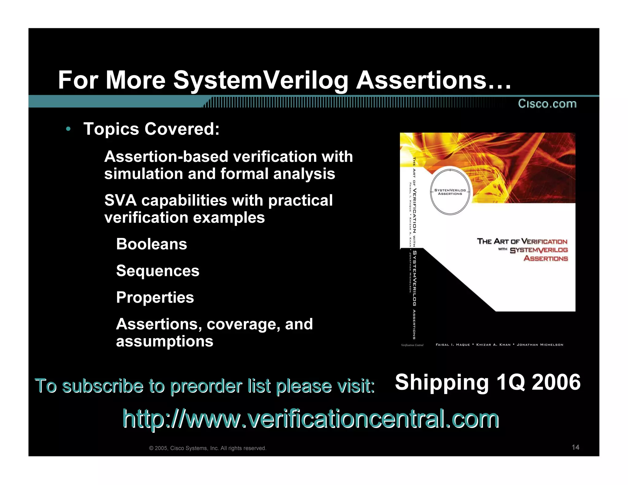 Michelson future of system verilog verification | PDF