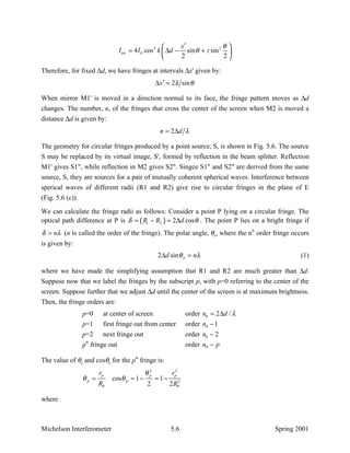 Michelson interferometer | PDF