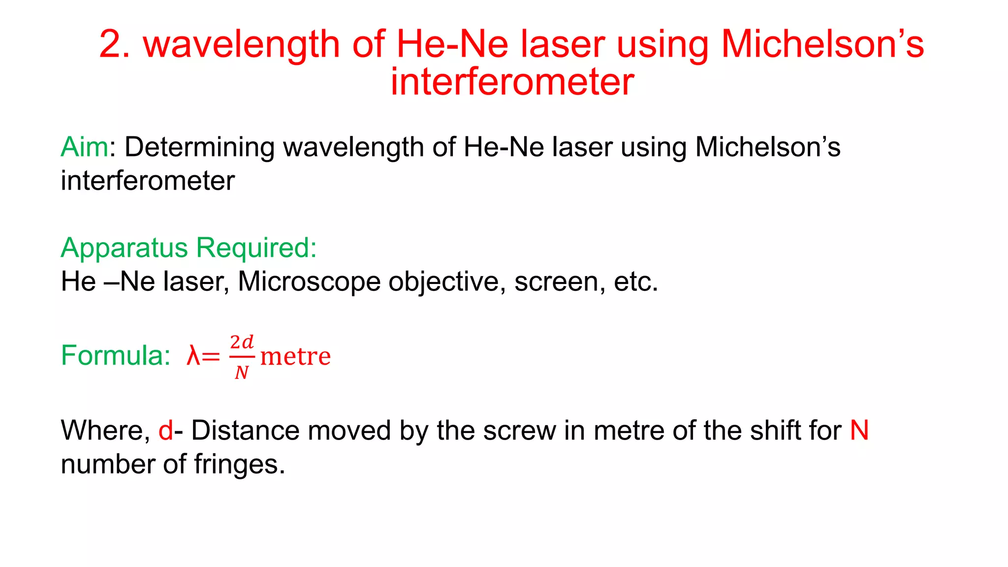 Michelson interferometer | PPTX