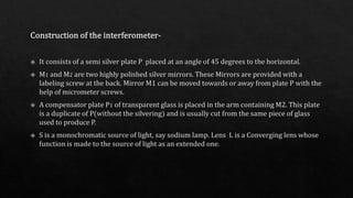 Michelson Interferometer and Its Applications | PPT