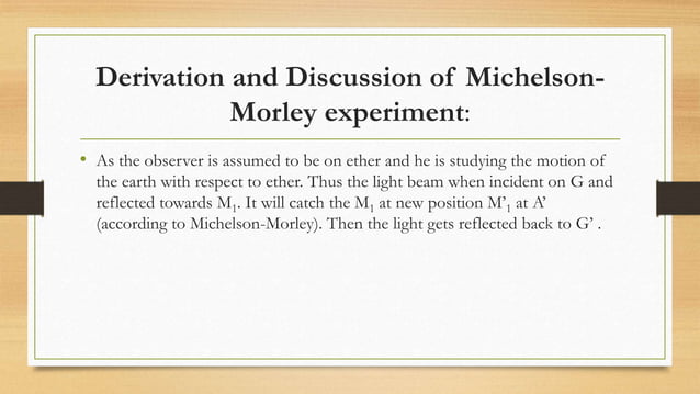 Michelson morley experiment | PPTX | Physics | Science