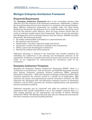 Michigan enterprise architecture framework | DOCX | Civil Engineering ...