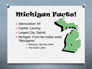Third Grade Michigan Studies | PPTX