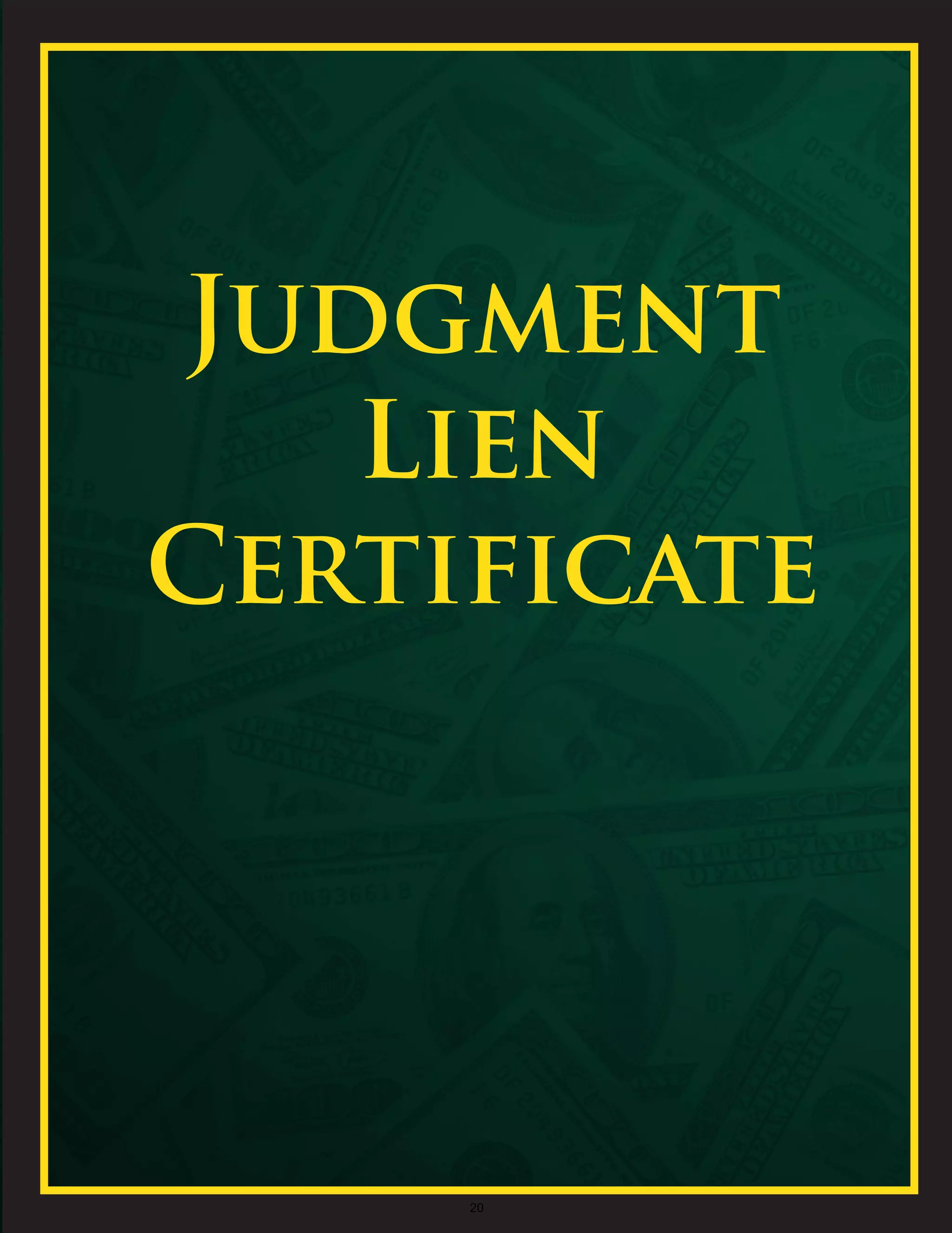 Michigan Judgment Lien Certificate | PDF