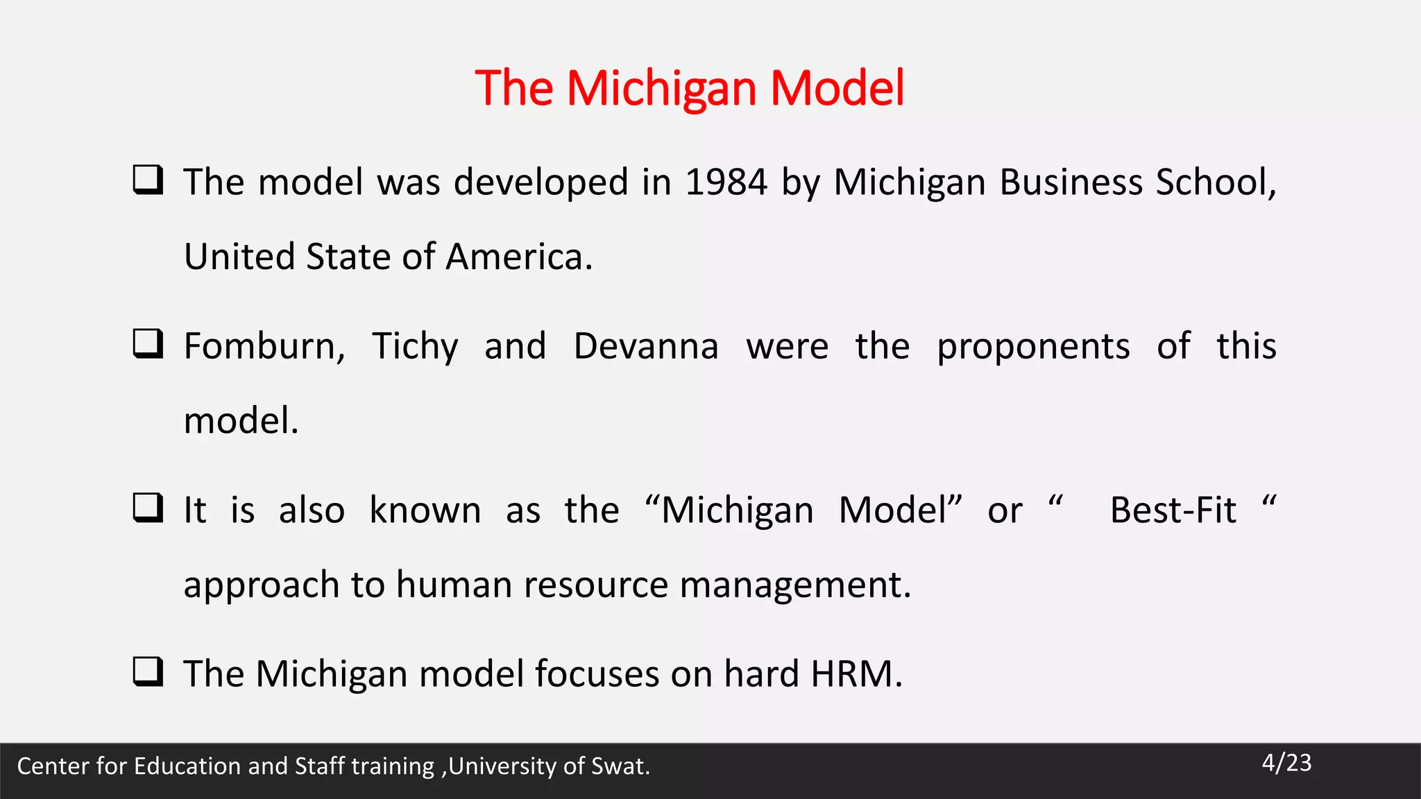 The Michigan model | PPTX