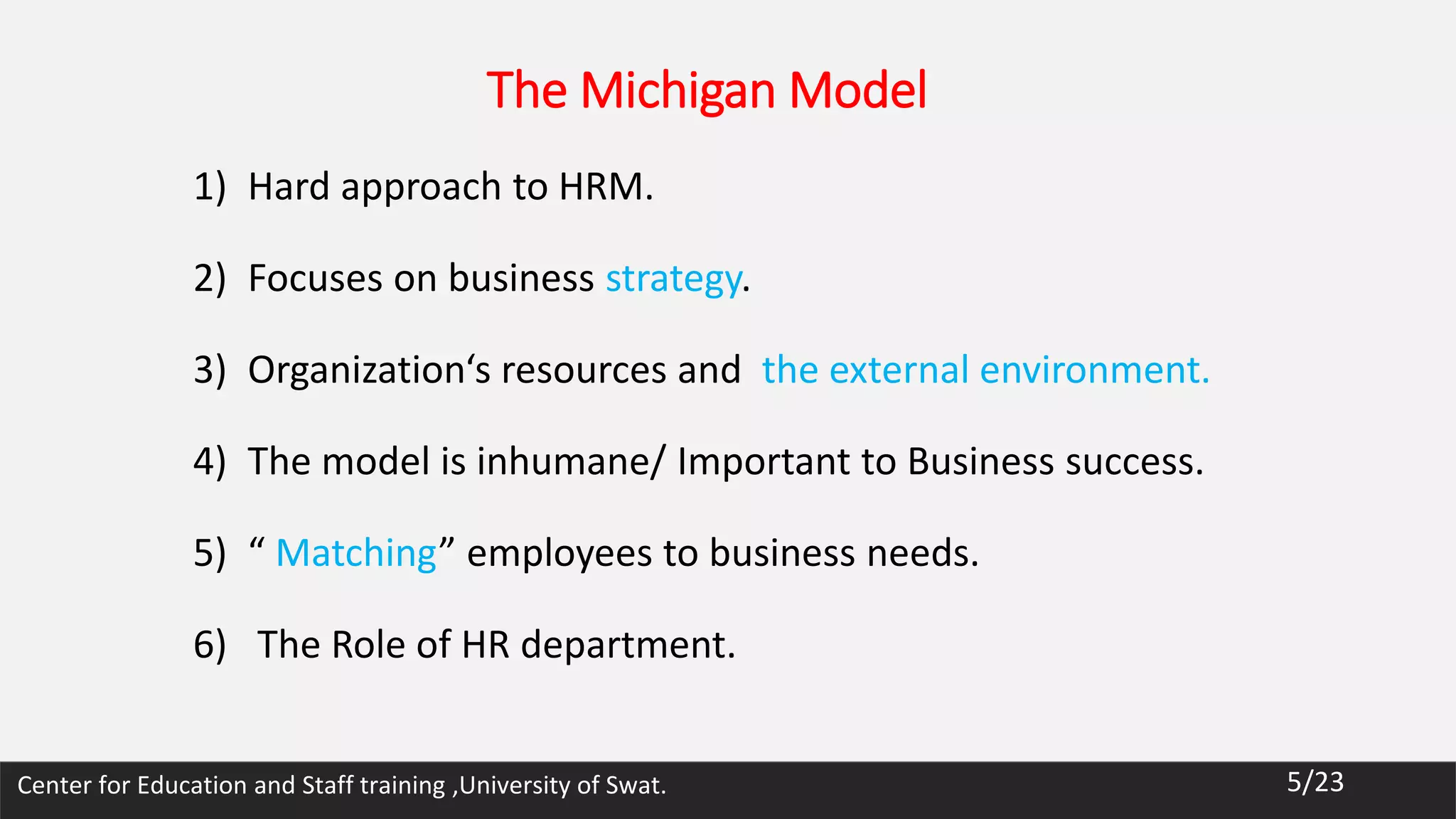 The Michigan model | PPTX