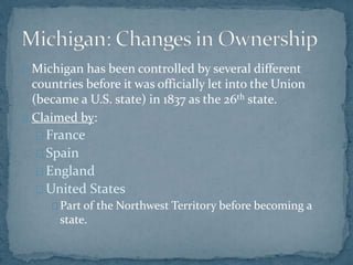 Introduction to Michigan Geography and History | PPTX