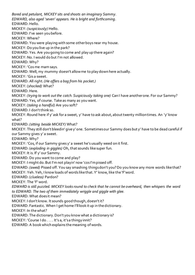 Blood Brothers: Mickey and Edward extract | DOCX