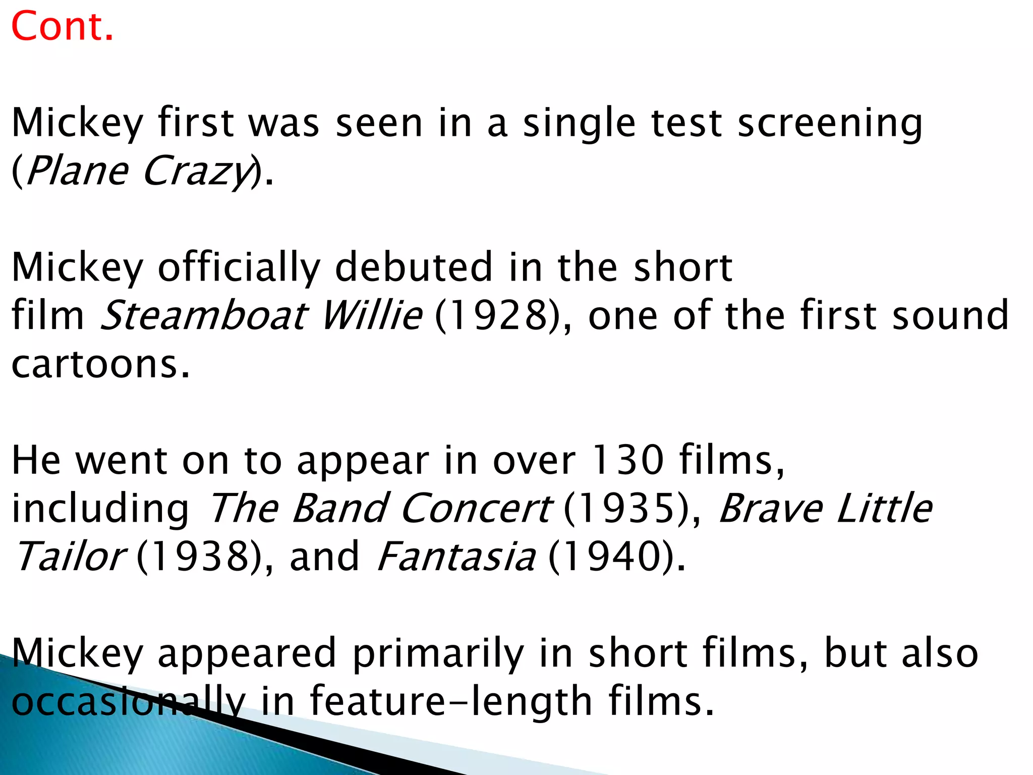 Mickey mouse cartoon character | PPTX