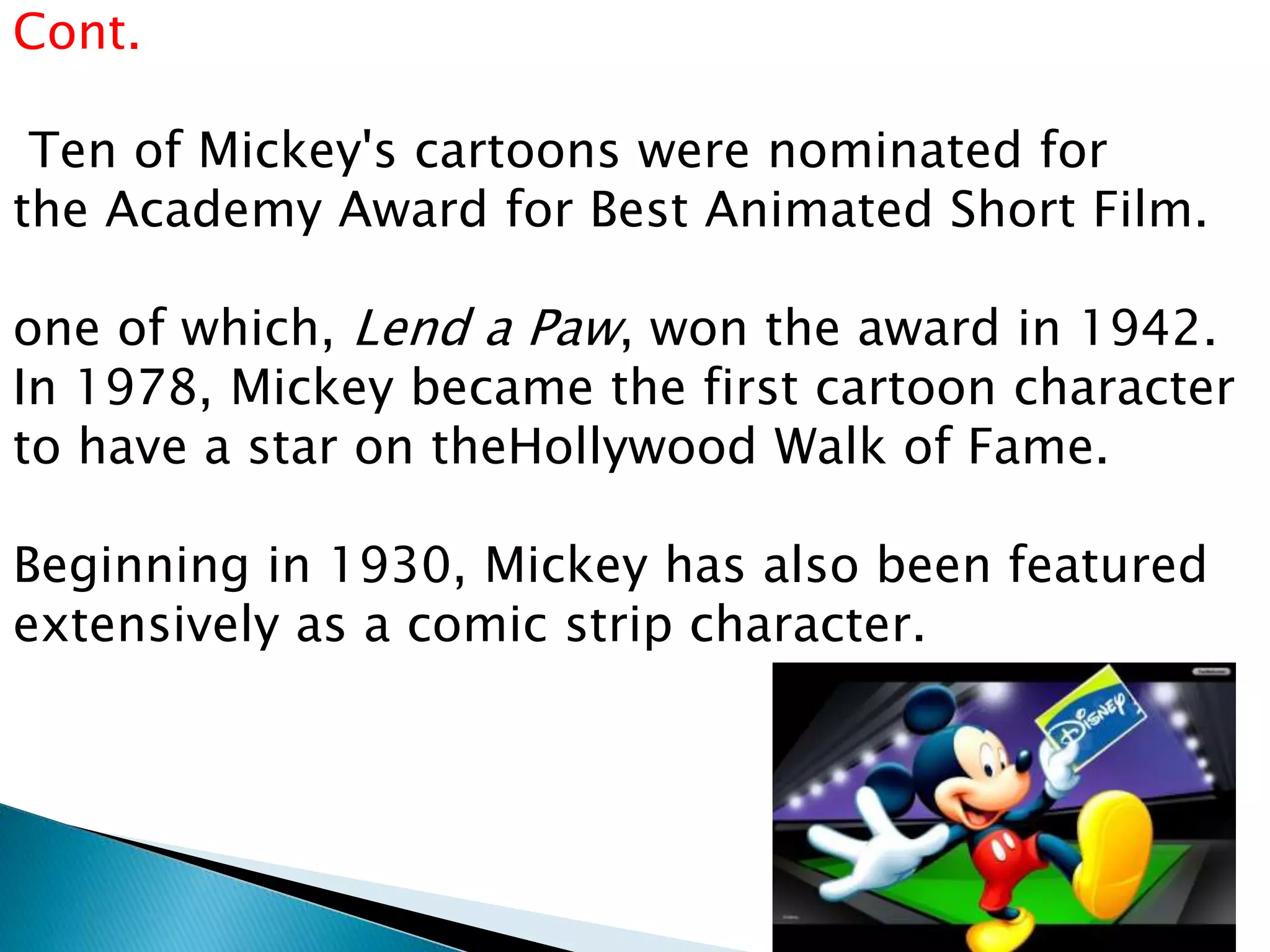 Mickey mouse cartoon character | PPTX