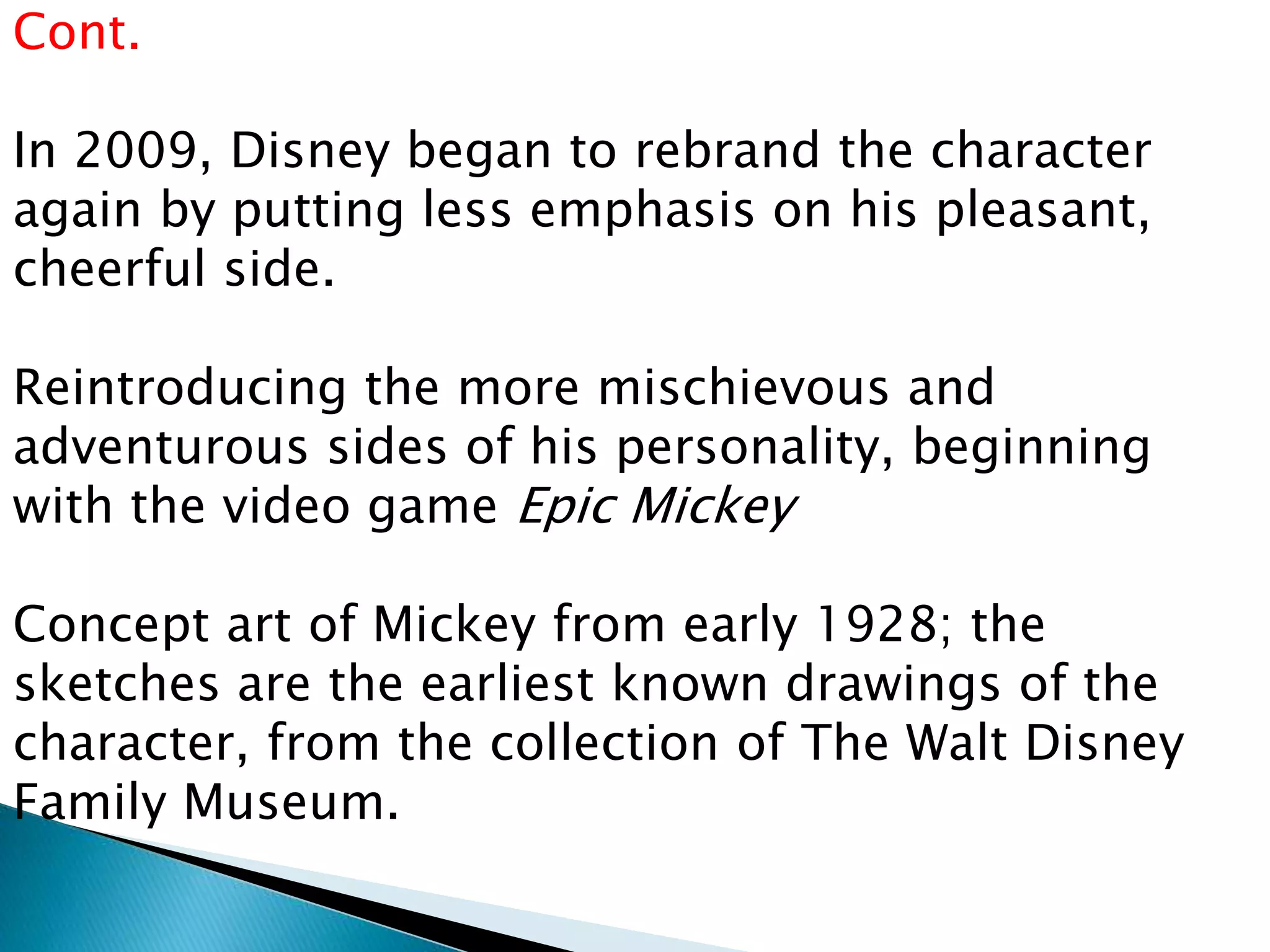 Mickey mouse cartoon character | PPTX