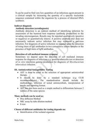 Mic lab diag and role in ic | PDF | Infectious Diseases | Diseases and ...