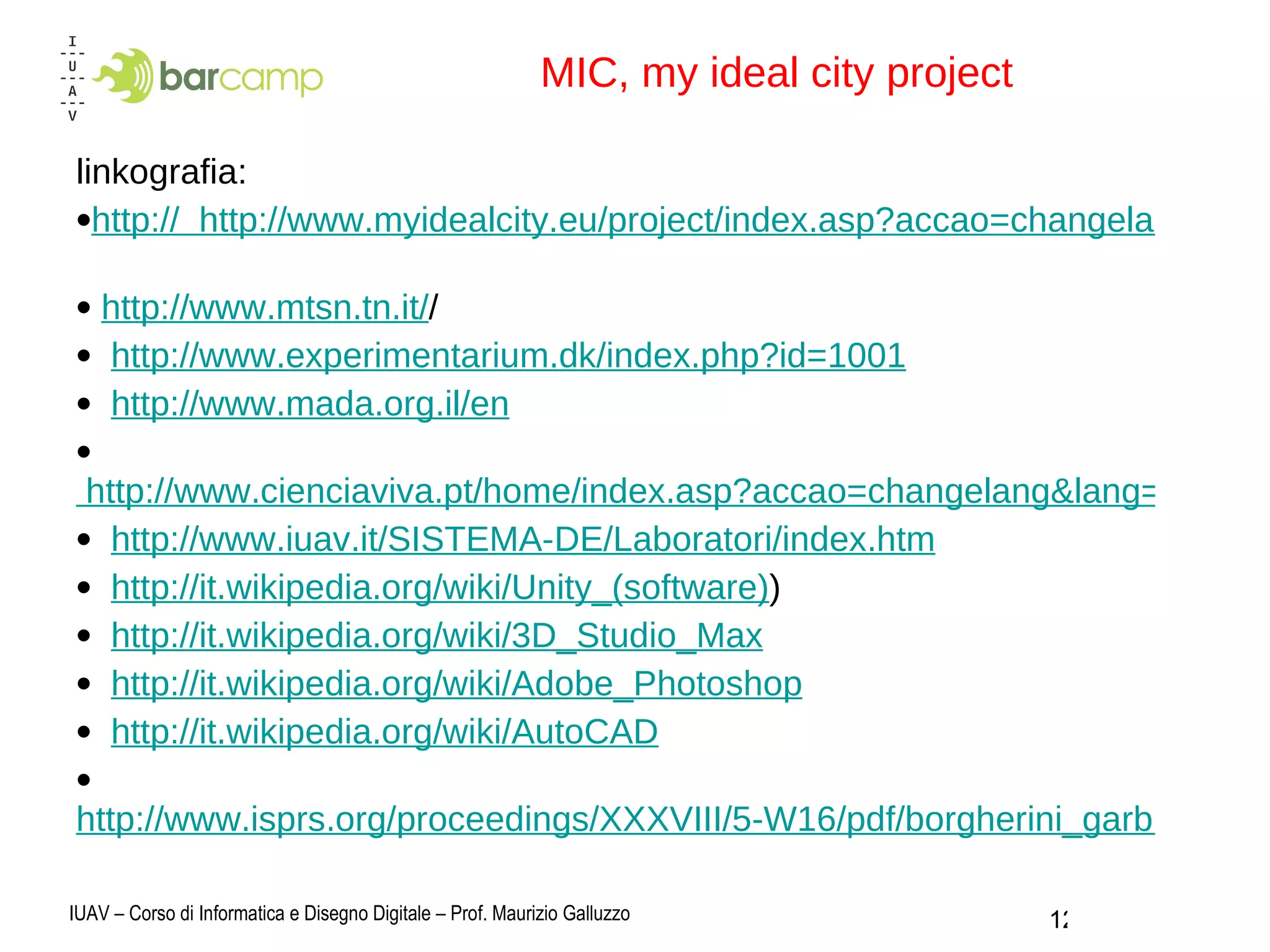 Mic, my ideal city project | PPT