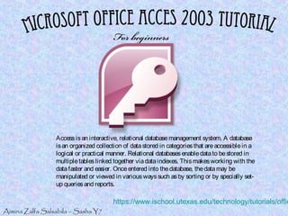 Microsoft Office Access 2003 Tutorial for Beginners | PPT