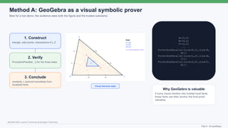 Proofing Techniques in Geometry using LLMs & GeoGebra | PDF