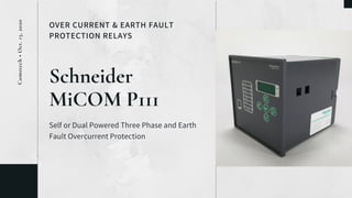 Schneider Micom p111 overcurrent protection relay | PDF