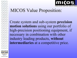 Micos Corporate Overview | PPT