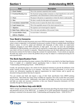 Micr basics handbook | PDF