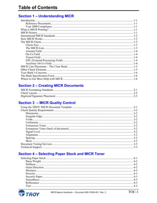 Micr basics handbook | PDF